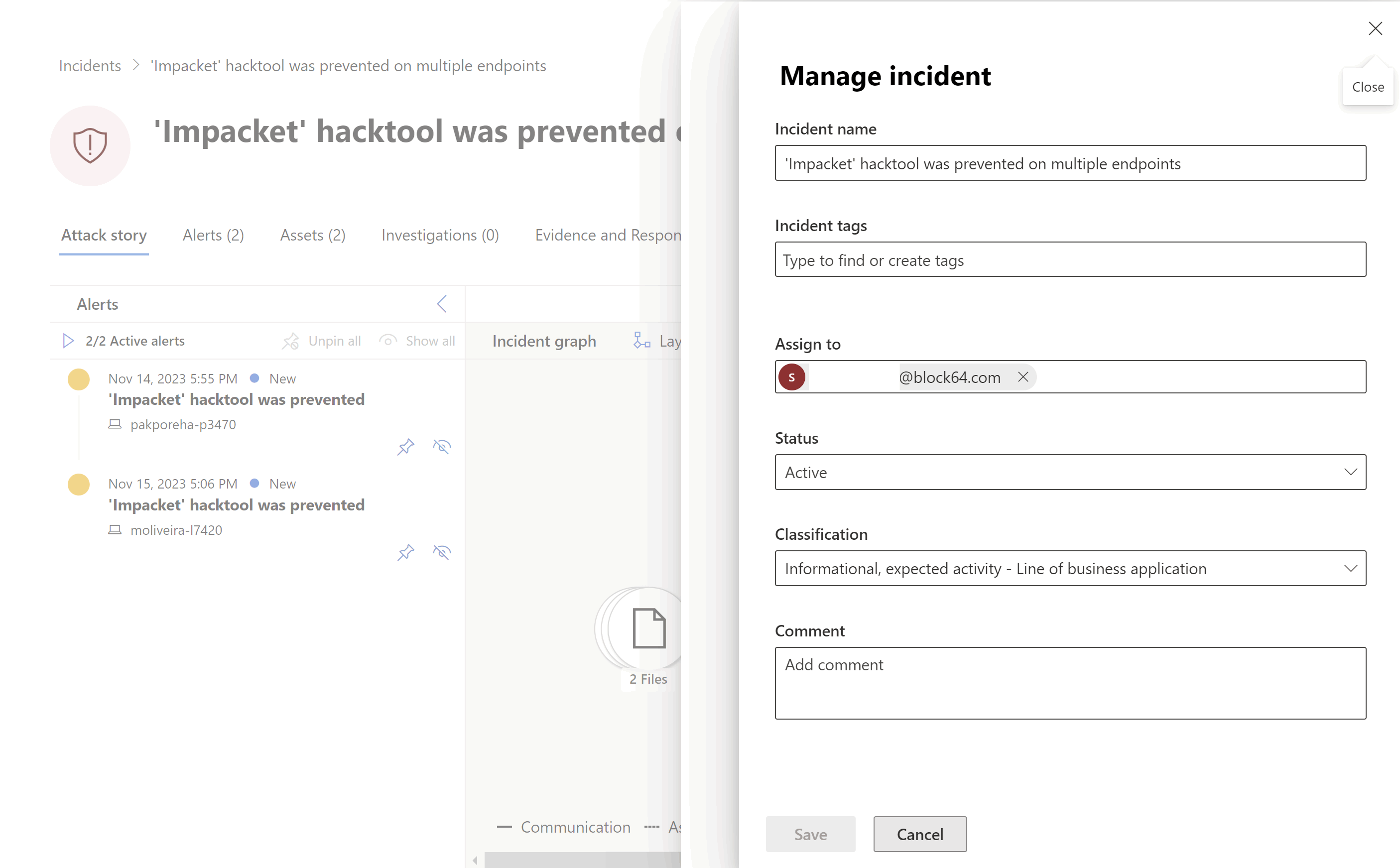 Defender XDR: Impacket detection